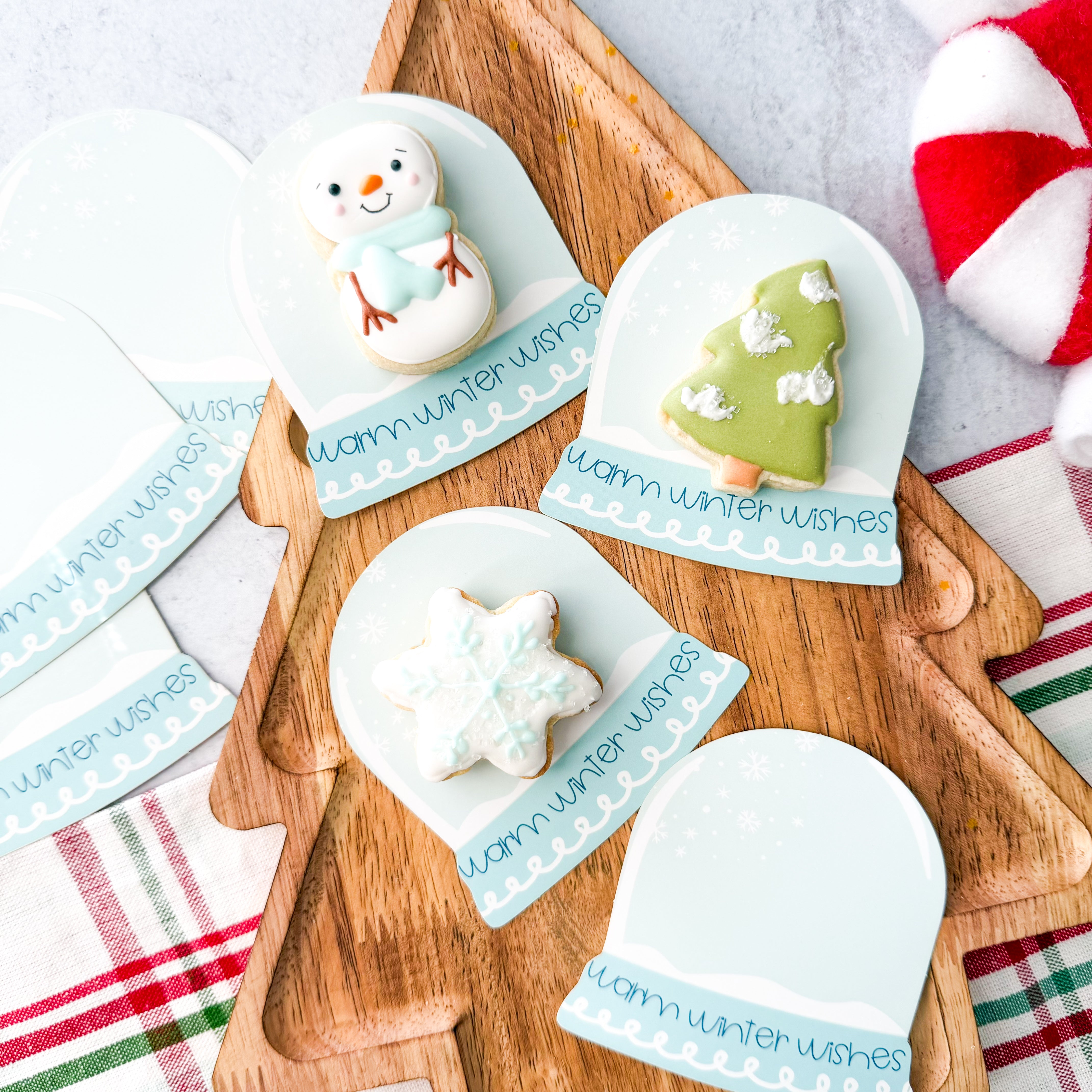 snowglobe die cut mini cookie cards 3.5 x 3.5" cookie cards - pack of ...
