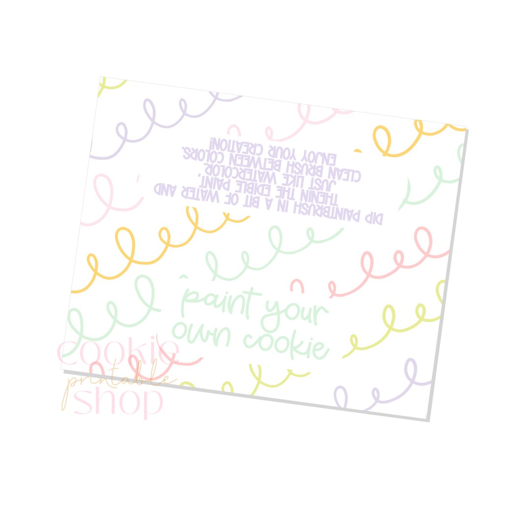 easter paint your own cookie instructions bag topper - digital downloa ...