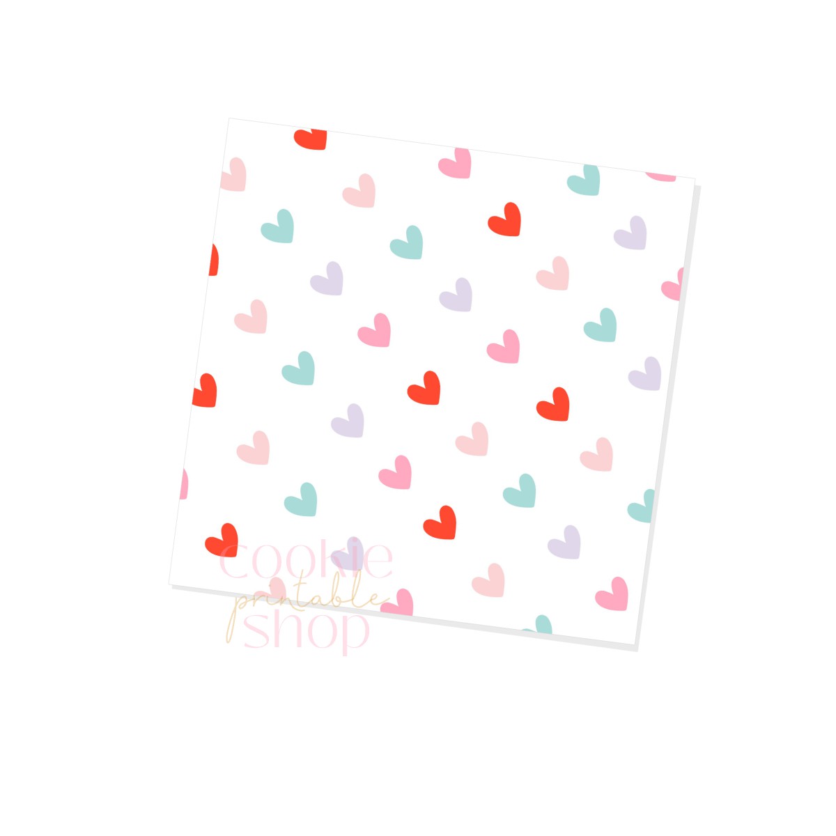 multicolored hearts box backers for multiple sizes - digital download ...
